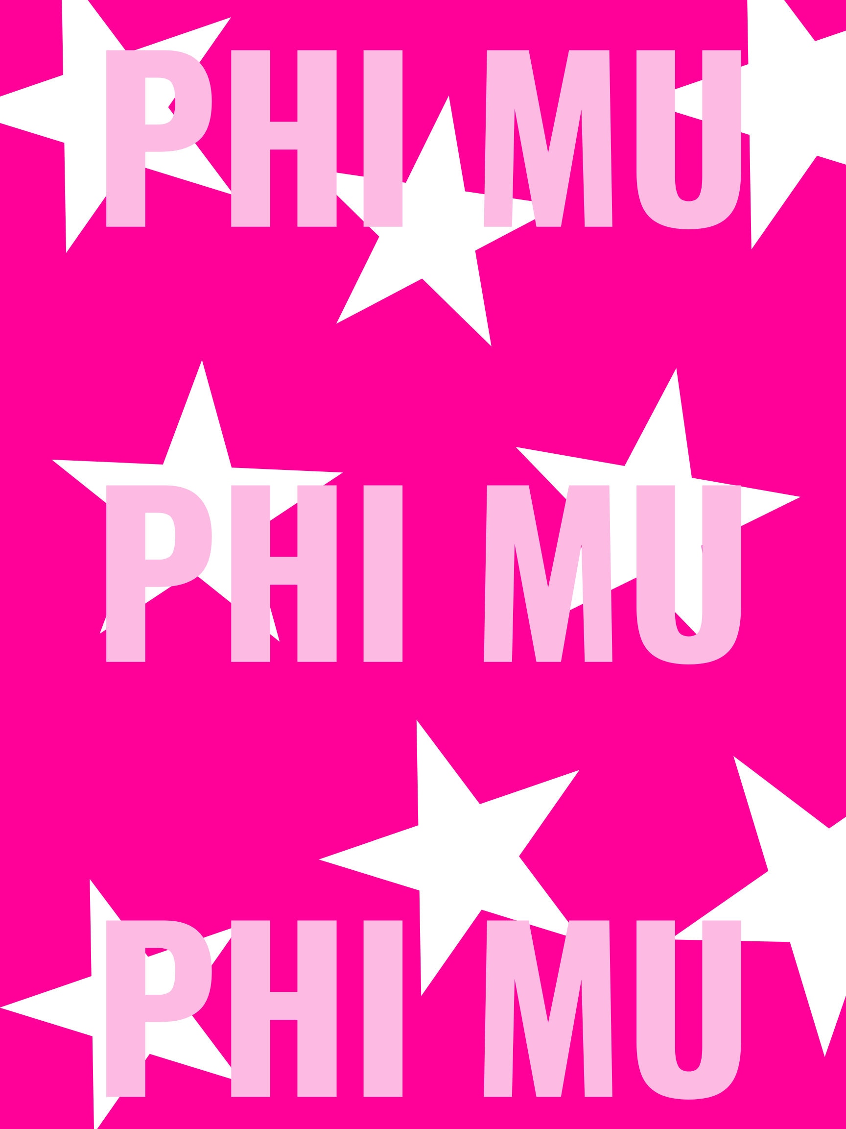 Set of 3 Phi Mu Sorority Prints, Sorority, Big Little, Pink Stars ...
