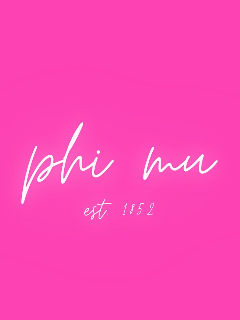 Phi Mu Sorority Neon Print Set, Hot Pink Dorm Decor (digital Download ...