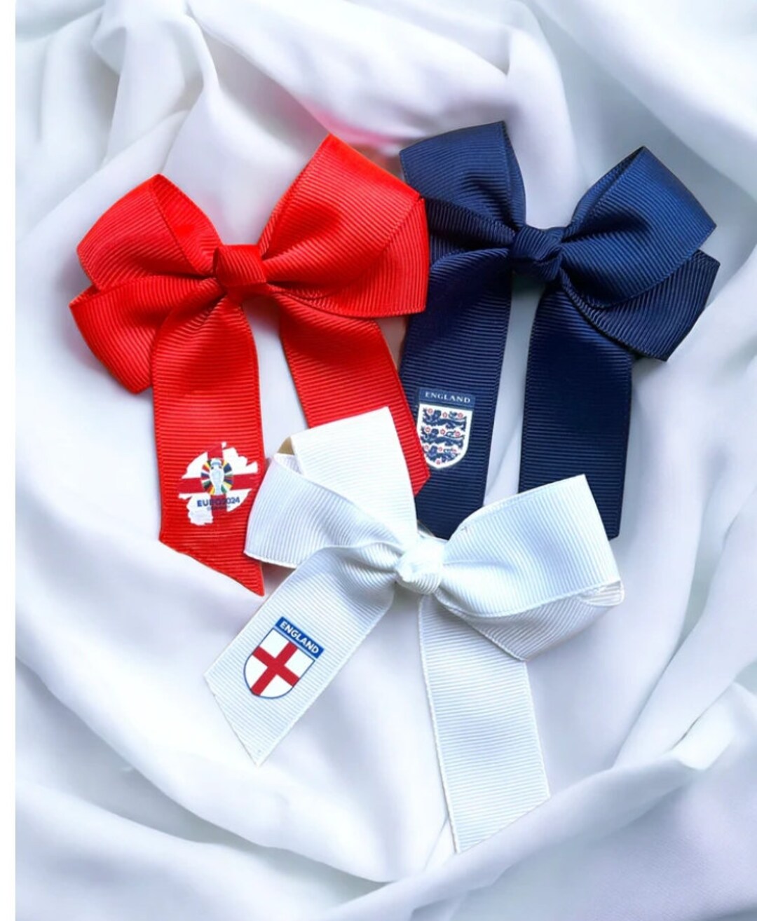 Euro 2024 Hair Bows, Euro 2024 Inspired, Red Hair Bow, Nay Hair Bow ...