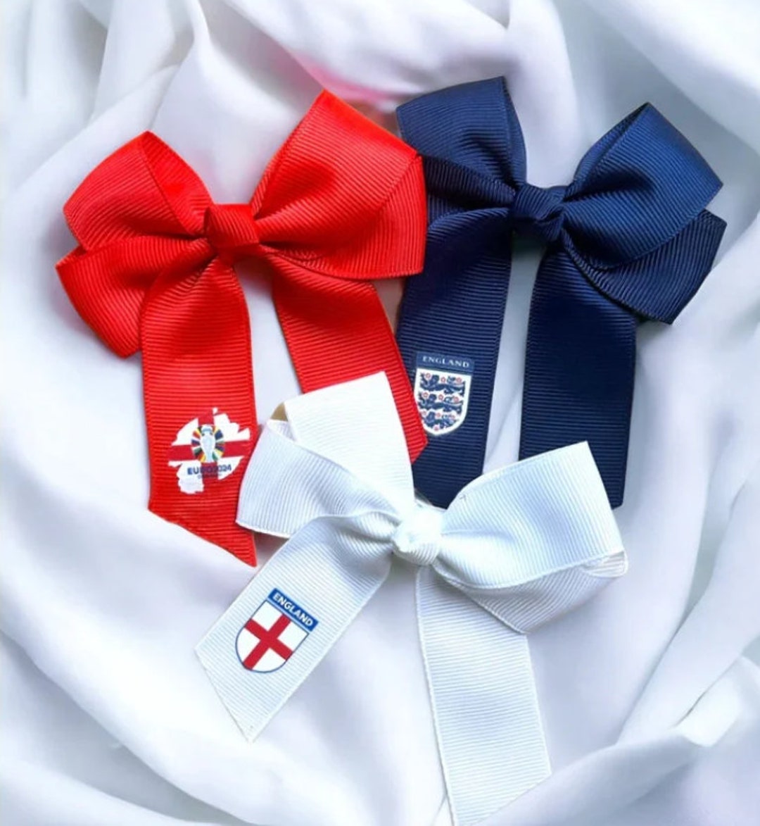 Euro 2024 Hair Bows, Euro 2024 Inspired, Red Hair Bow, Nay Hair Bow ...