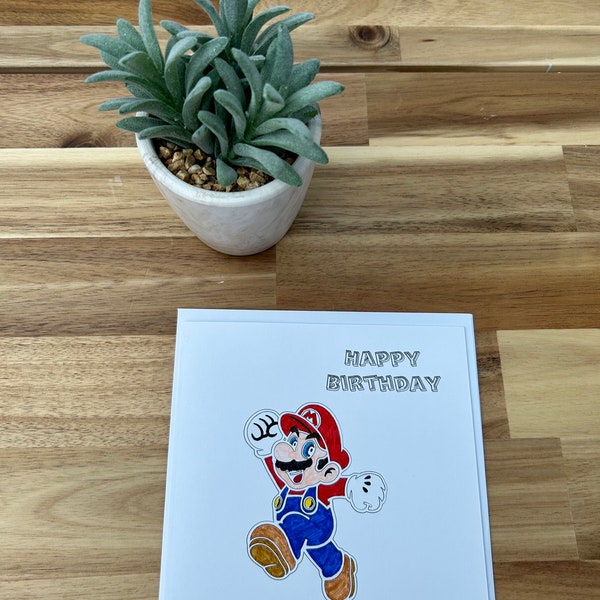 Mario Birthday Card - Etsy UK