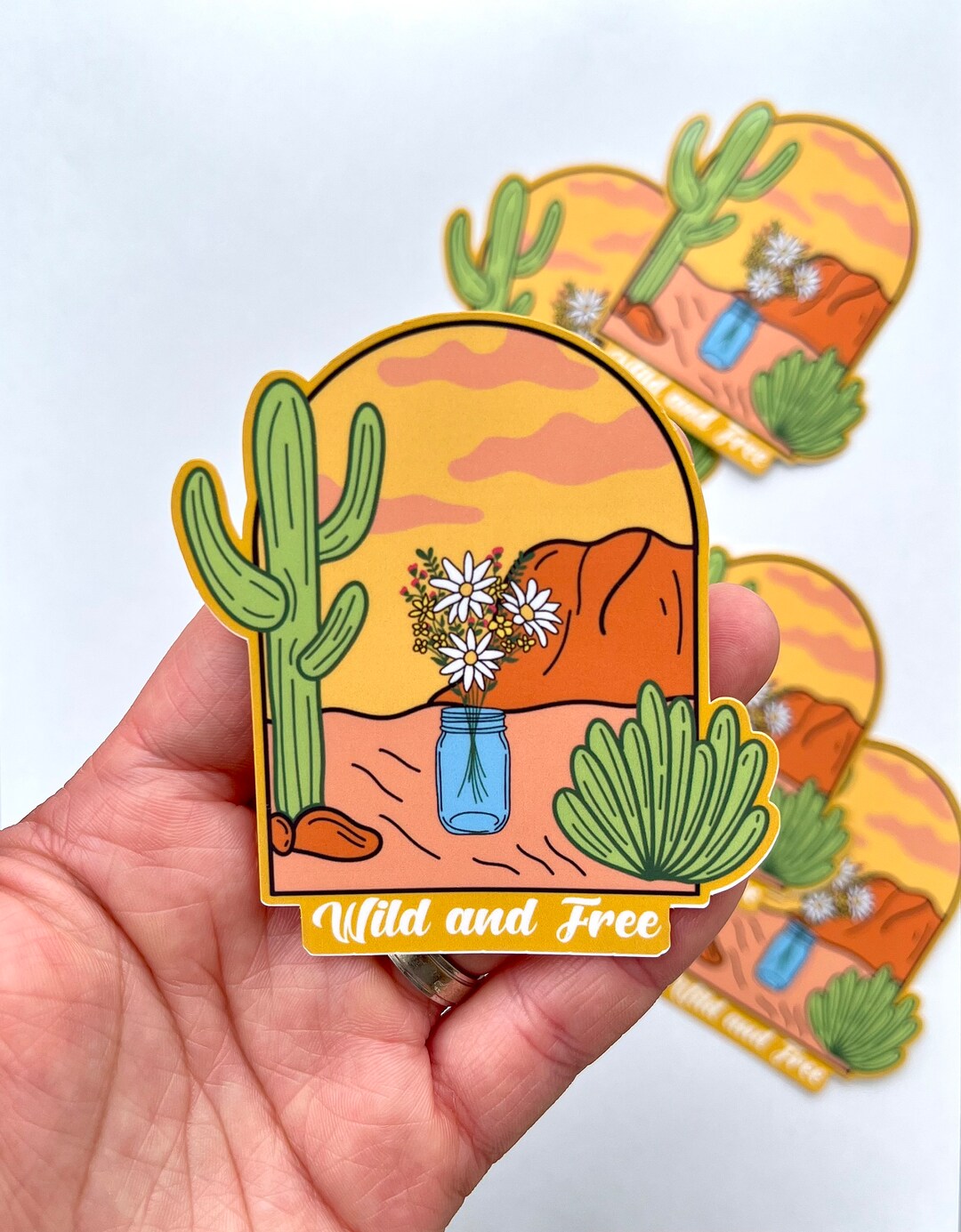Wild & Free Sticker | Desert, Cactus, Travel, Explorer, Hiking - Etsy
