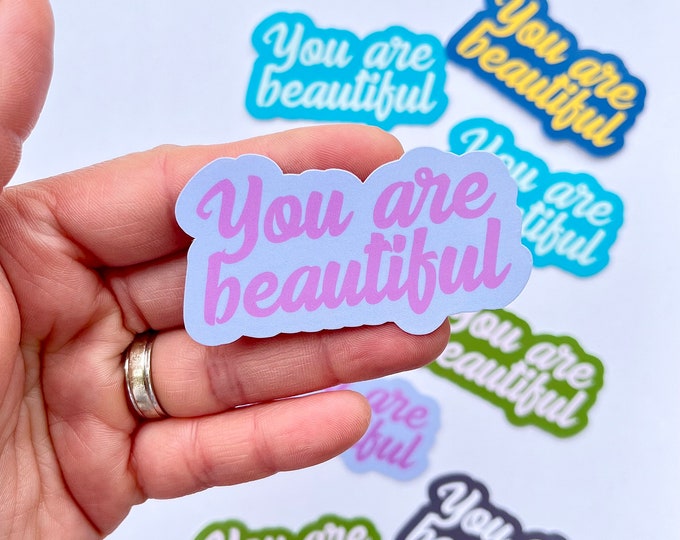Hello Beautiful Mirror Decal Sticker Cursive Hello Beautiful Sticker ...