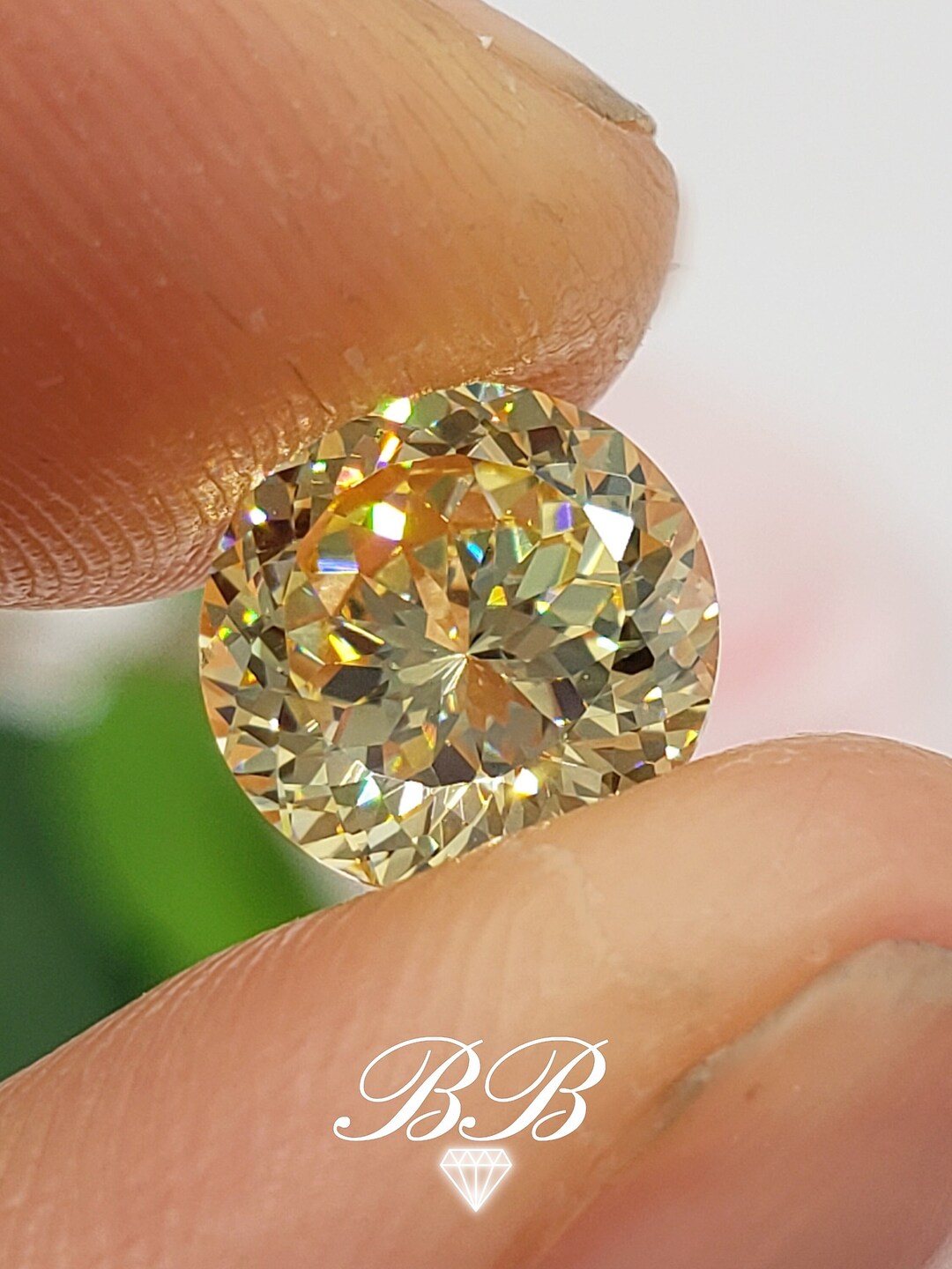 8mm Yellow Portuguese Round Cut, 5A Cubic Zirconia, Loose Gemstone, for ...
