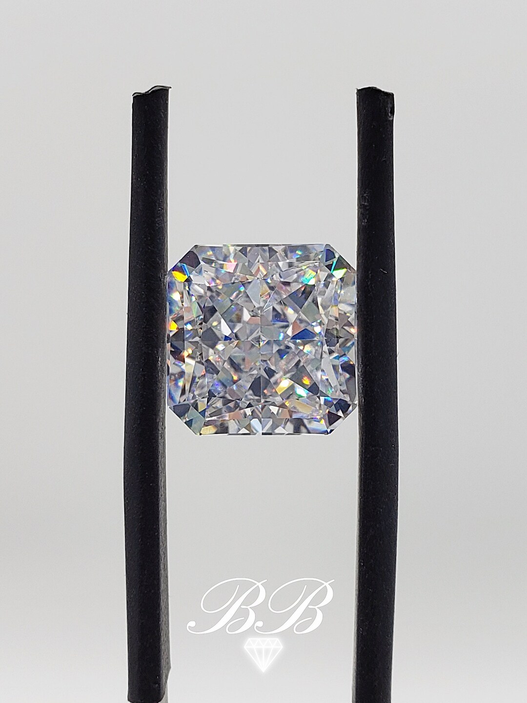 10mm - 12mm White Crushed Ice Square Cut, 5A Cubic Zirconia, Loose ...