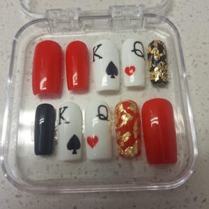 Red King and Queen Nails - Etsy