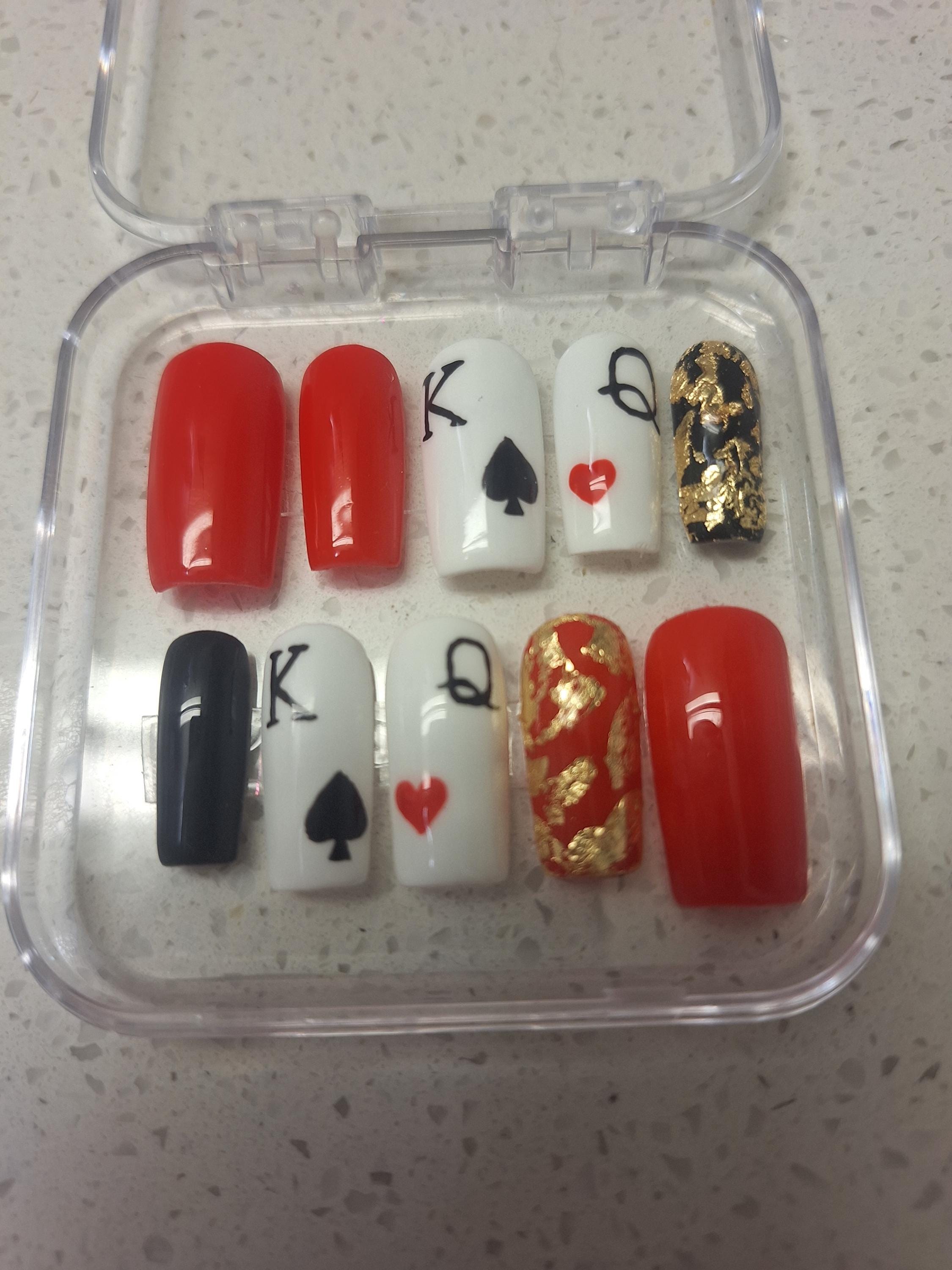 Red King and Queen Nails - Etsy