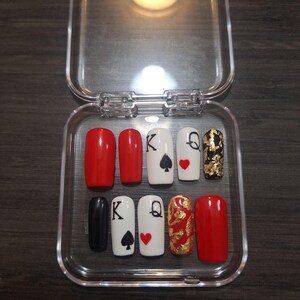 Red King and Queen Nails - Etsy