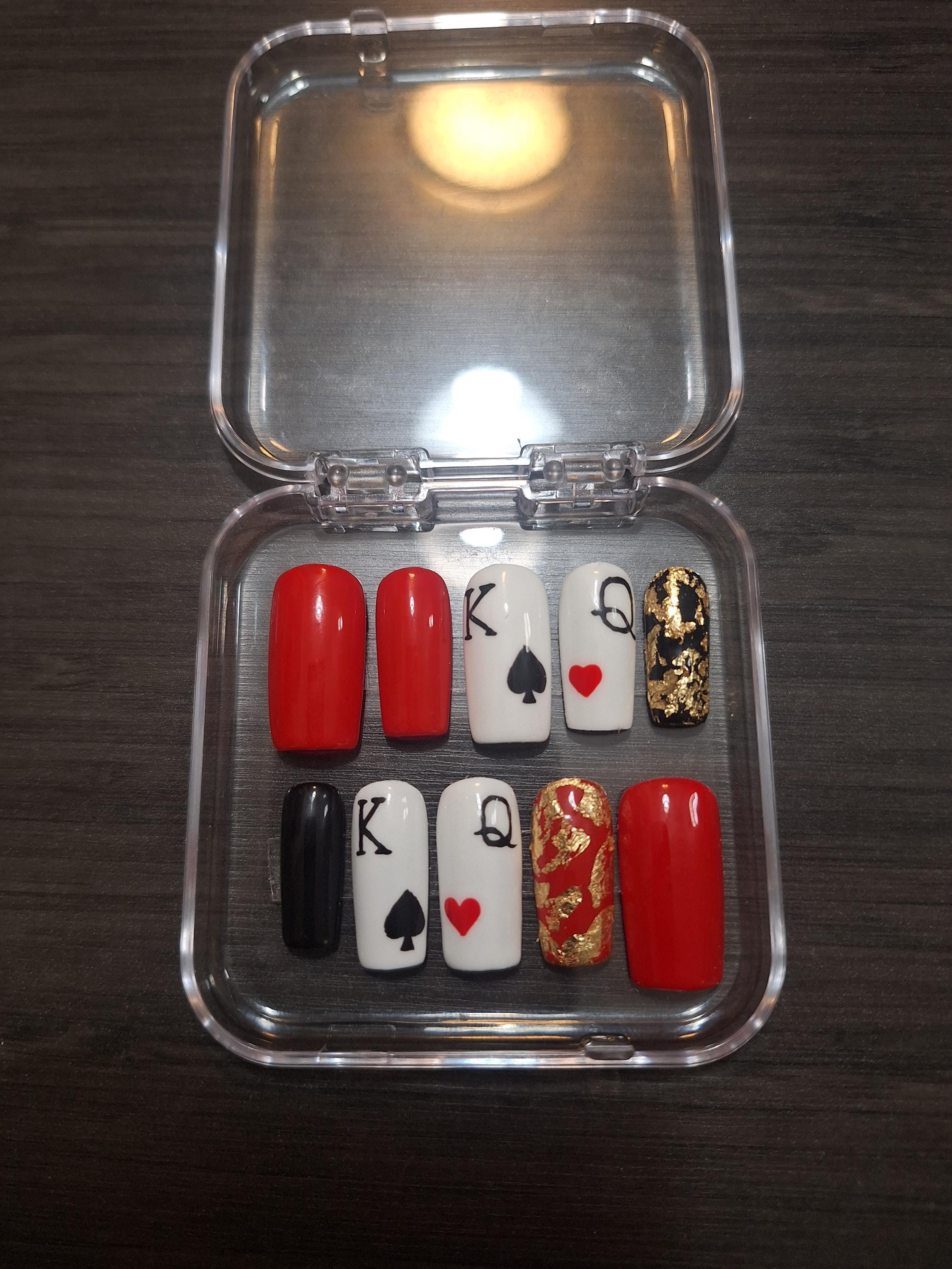 Red King and Queen Nails - Etsy