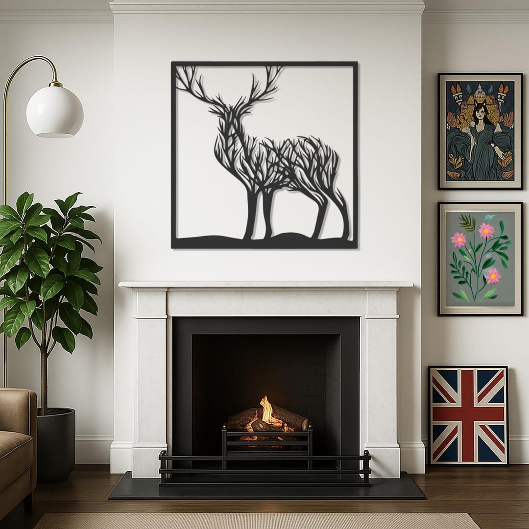 Deer Metal Wall Art, Nature Wall Decor, Rustic Metal Sculpture ...