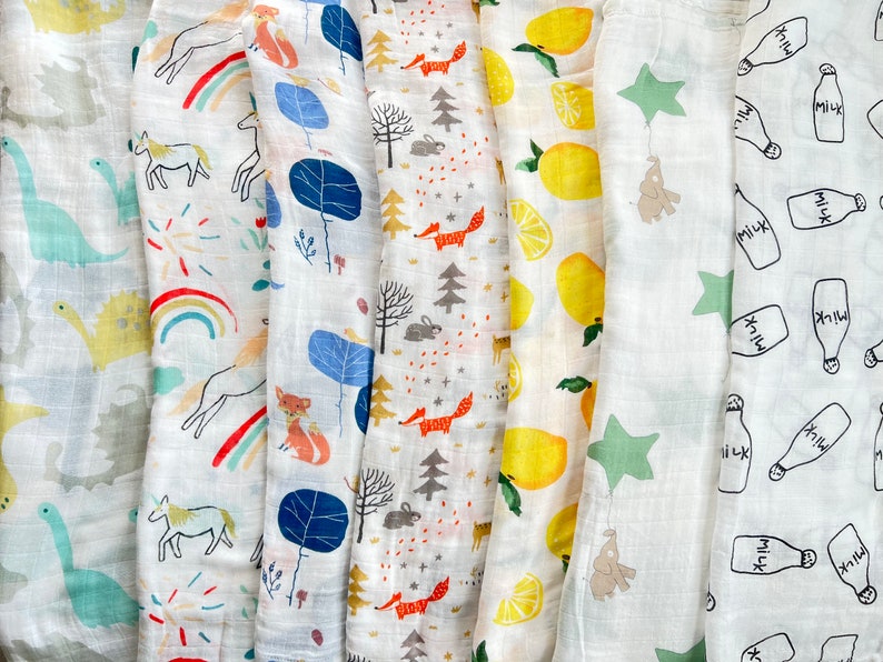 Organic Cotton Bamboo Muslin Swaddle Blanket: Newborn Gift - Etsy