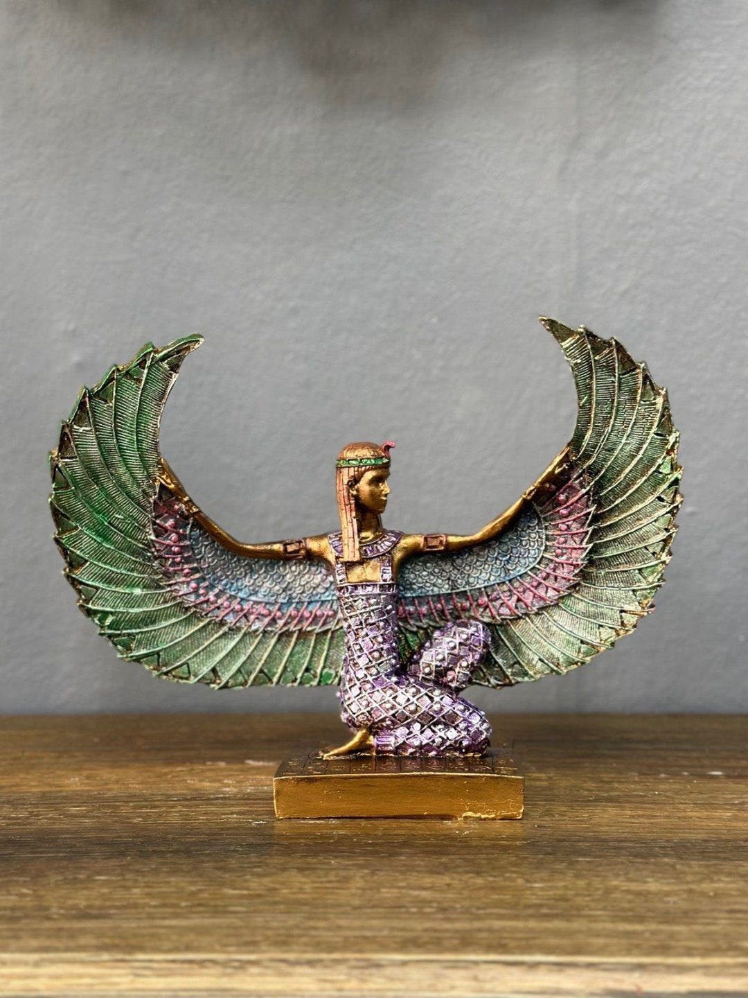 Escultura de ISIS de la DIOSA EGIPCIA pintada a mano, estatua de Isis ...