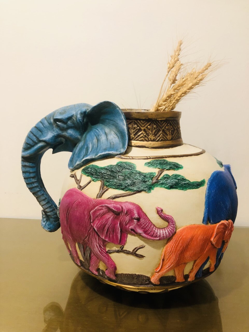 Hand Painted Animal Figured Vase,giraffe Figured Vase,elephant Vase ...