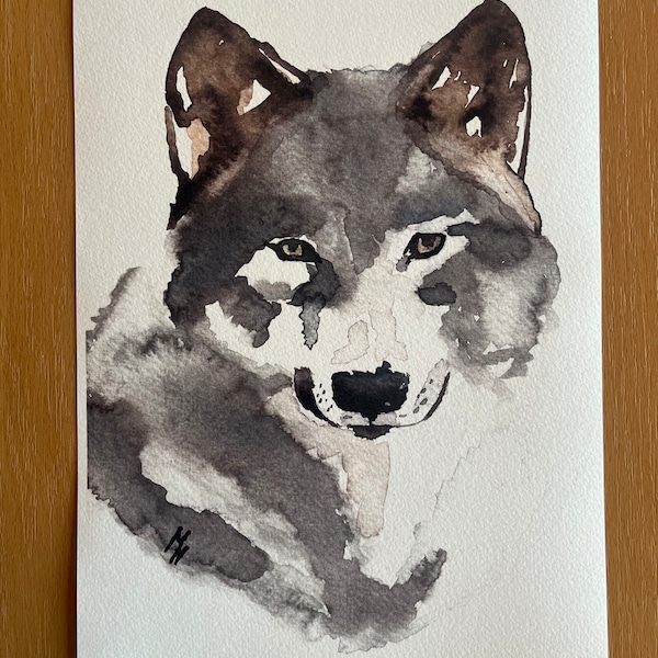 Wolf Watercolor - Etsy