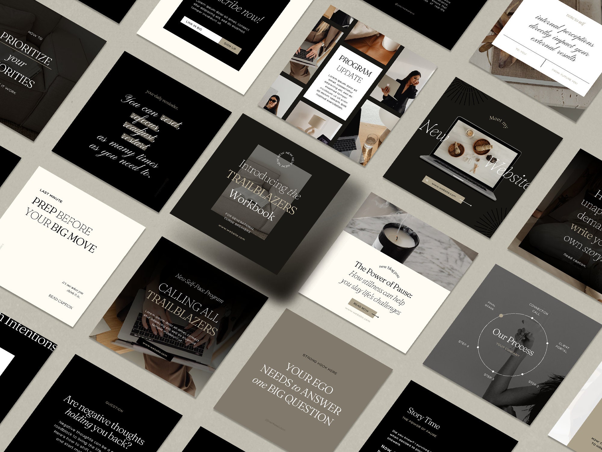 Dark Coach Instagram Canva Template | Service-based Businesses ...