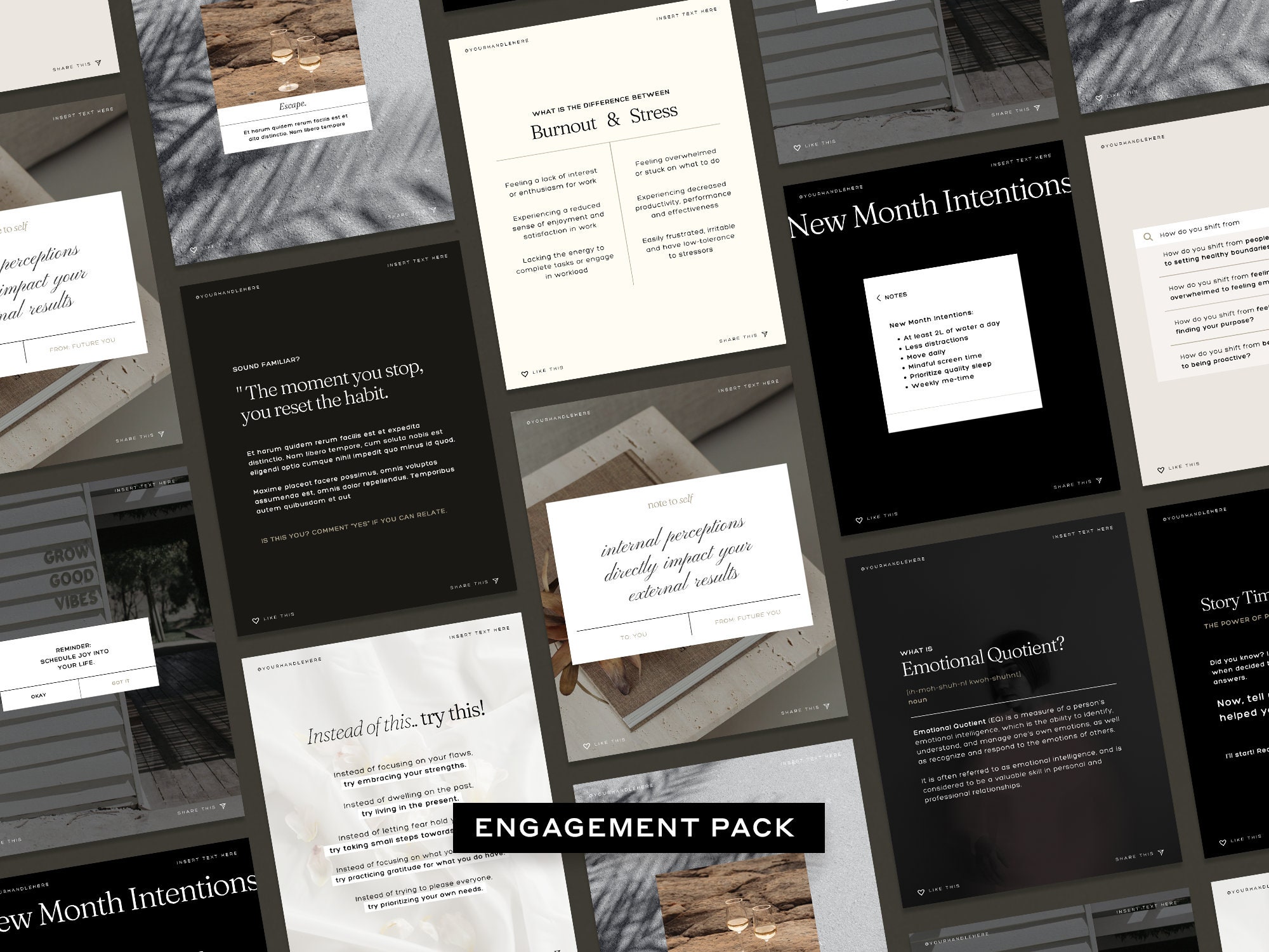 Dark Coach Instagram Canva Template Service-based Businesses - Etsy