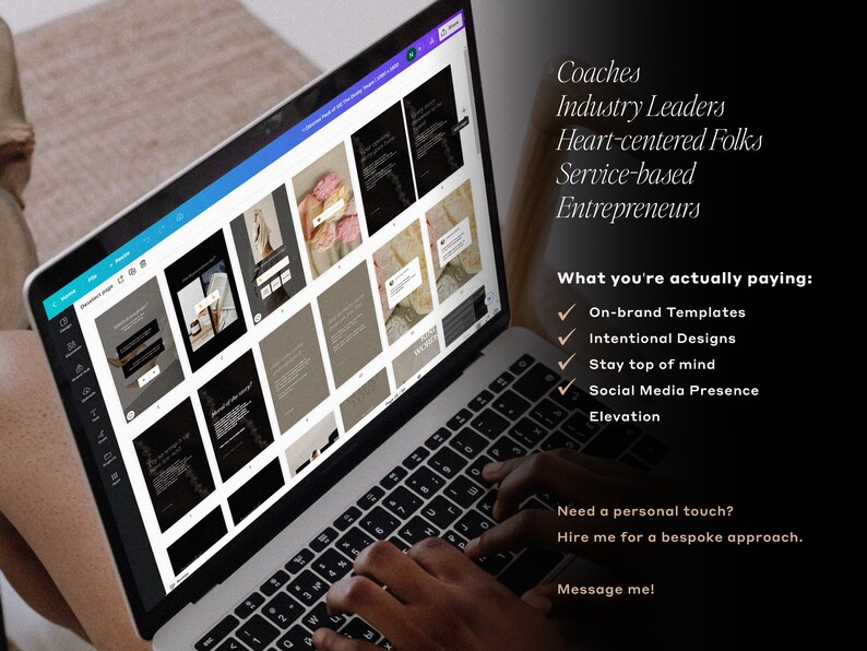 Dark Coach Instagram Canva Template Service-based Businesses - Etsy