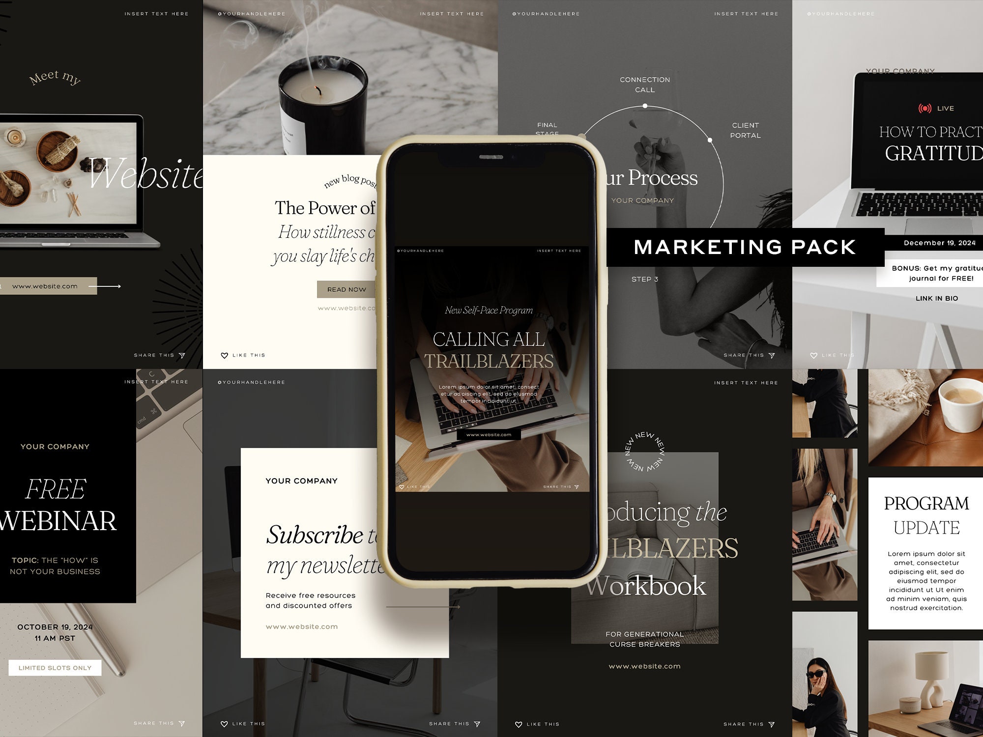 Dark Coach Instagram Canva Template Service-based Businesses Marketing ...