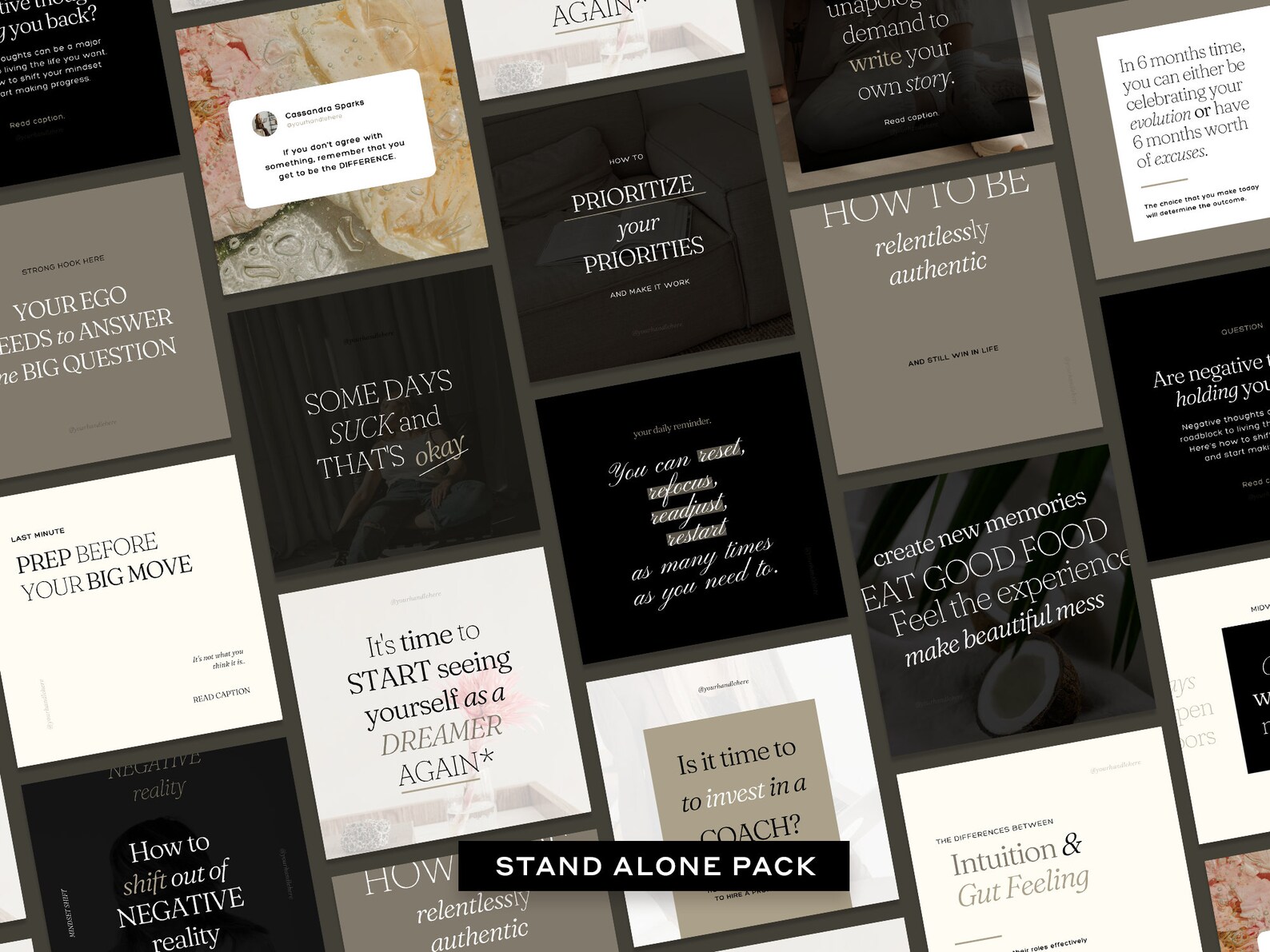 Dark Coach Instagram Canva Template Service-based Businesses Marketing ...