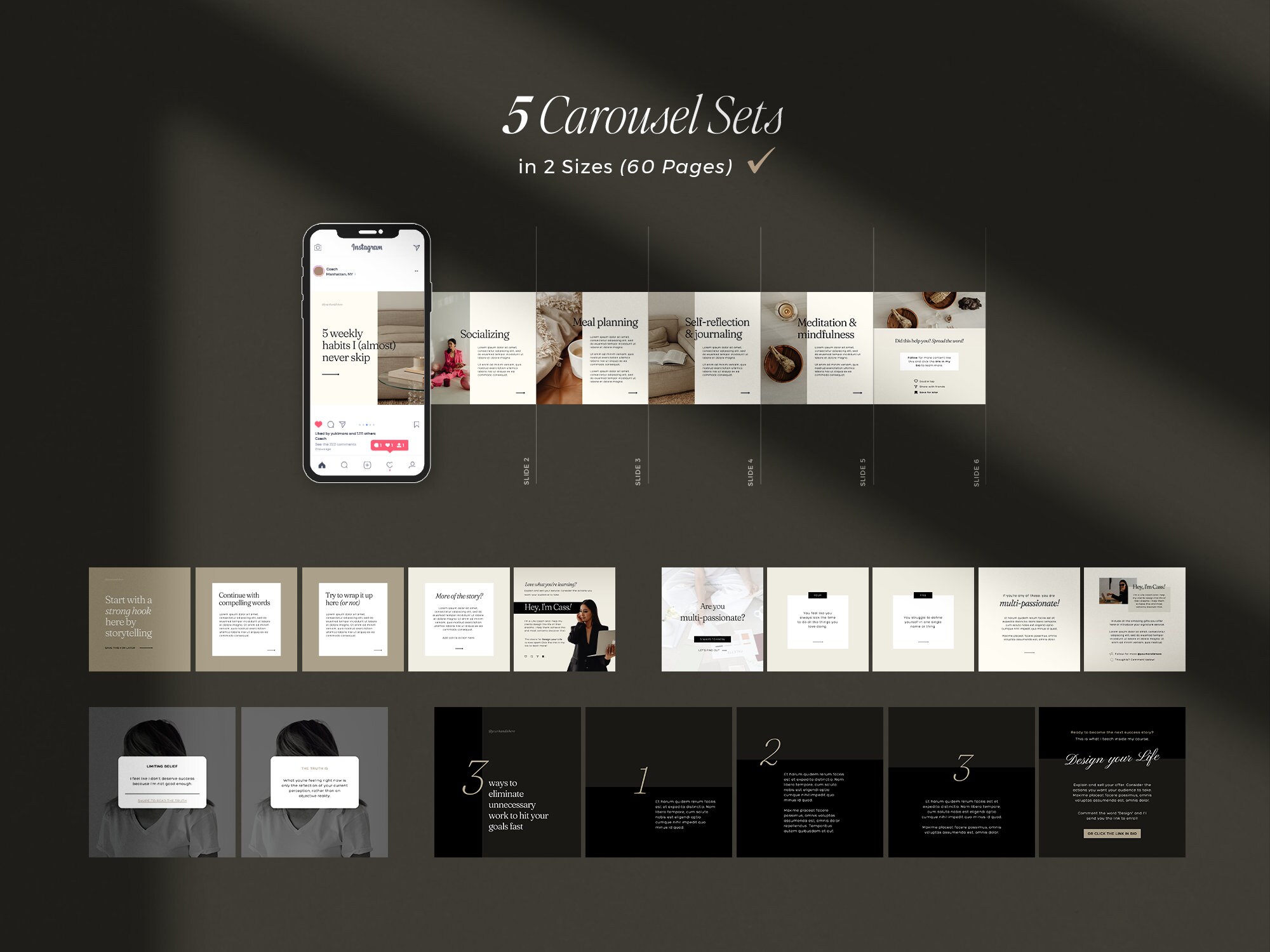 Dark Coach Instagram Canva Template Service-based Businesses - Etsy