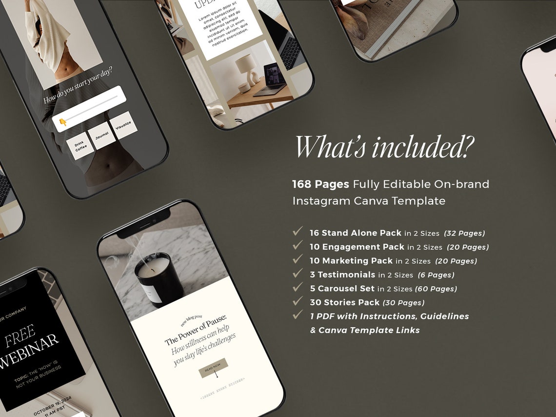 Dark Coach Instagram Canva Template Service-based Businesses - Etsy