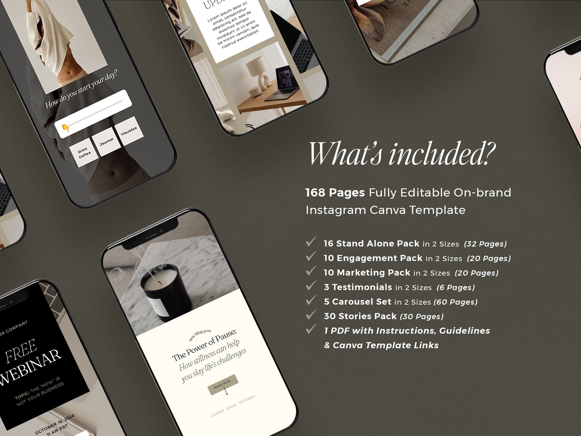 Dark Coach Instagram Canva Template | Service-based Businesses ...