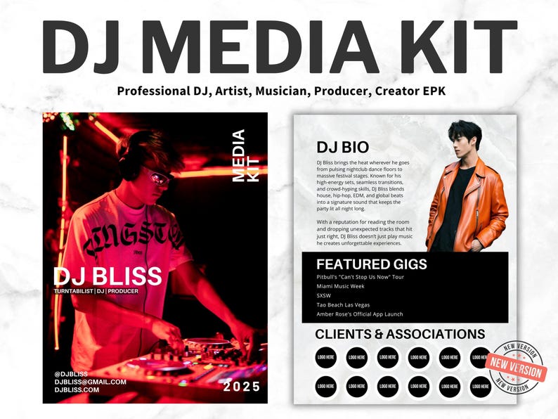 2025 DJ Press Kit DJ Epk Digital Template DJ Media Kit Canva Template ...