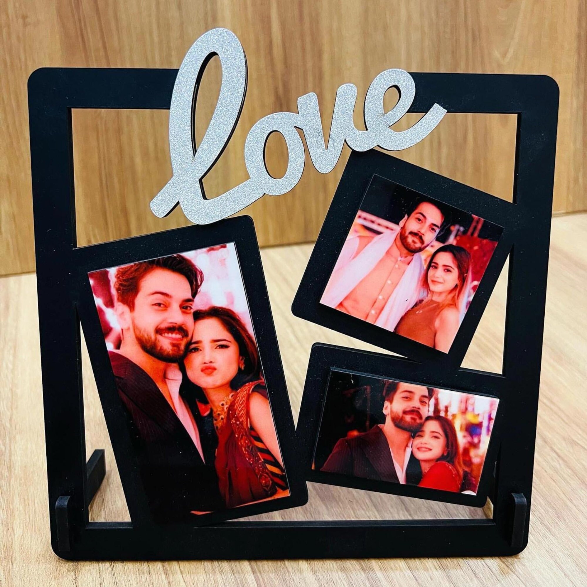 Personalized Black & Red MDF Wood Photo Frame, Valentine Anniversary ...