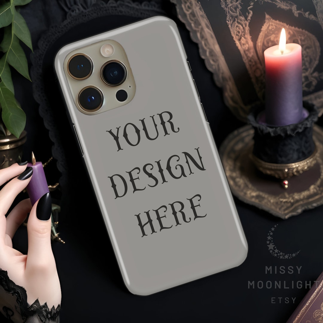 3D White iPhone Mockup 16 15 14 Pro Max Case, Victorian Gothic Witchy ...