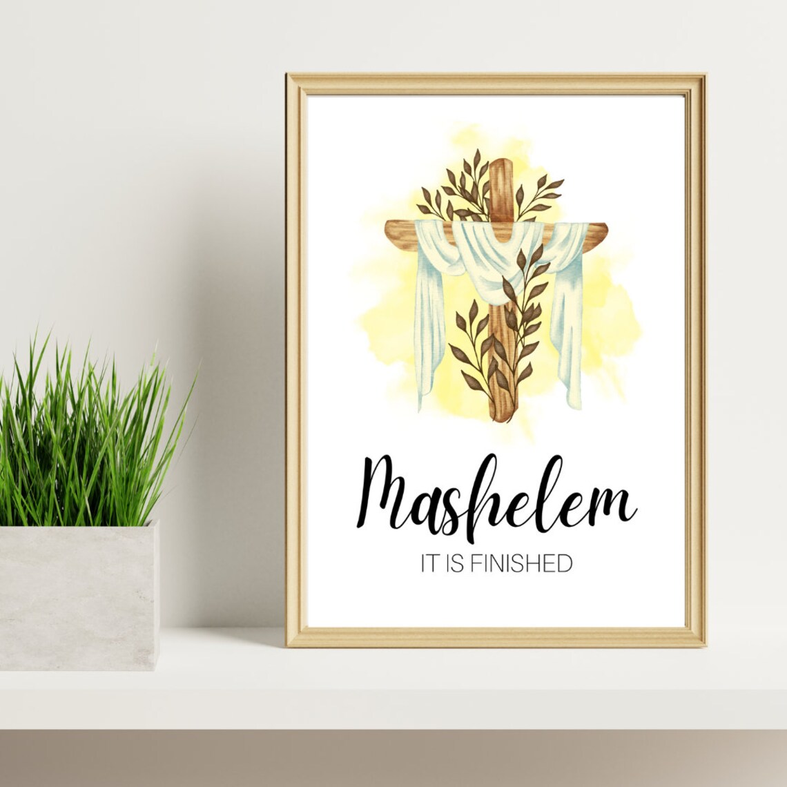 Mashelem It is Finished Aramaic Wall Art Easter Print - Etsy