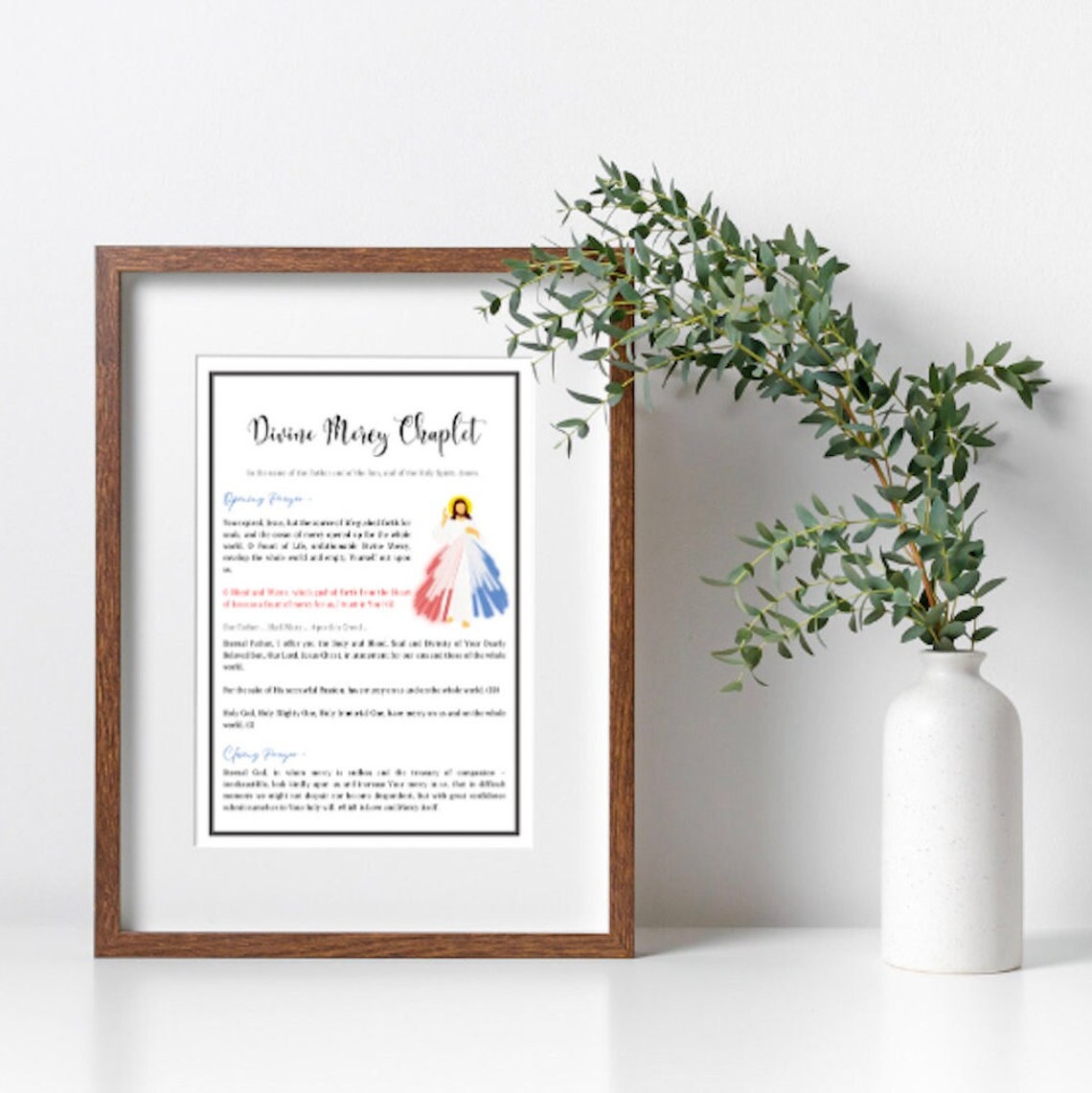 Divine Mercy Chaplet Prayer Card: Catholic Wall Art (digital Print) - Etsy