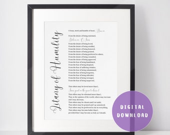 Litany of Humility Print Catholic Wall Art - Etsy