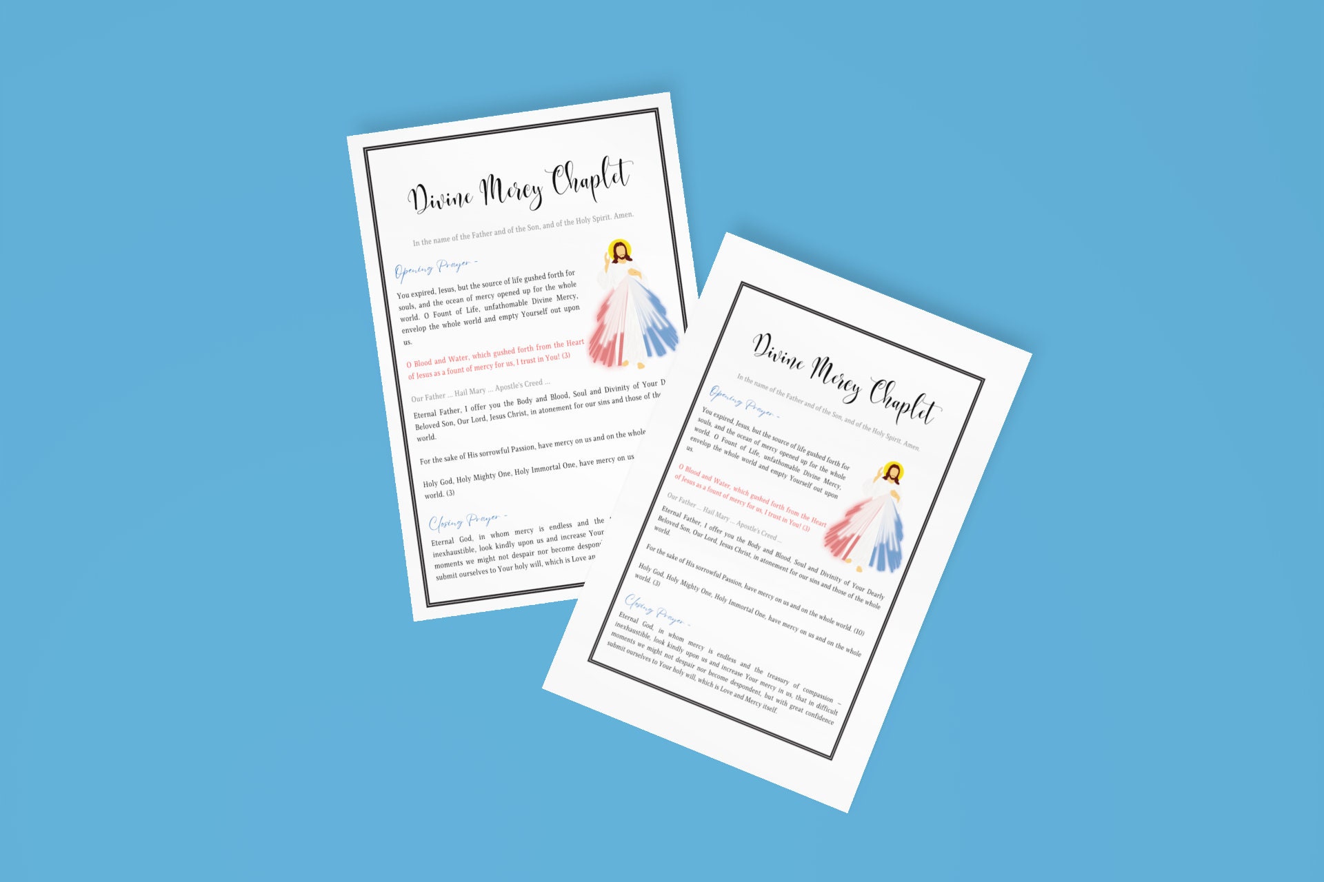 Divine Mercy Chaplet Prayer Card: Catholic Wall Art (digital Print) - Etsy