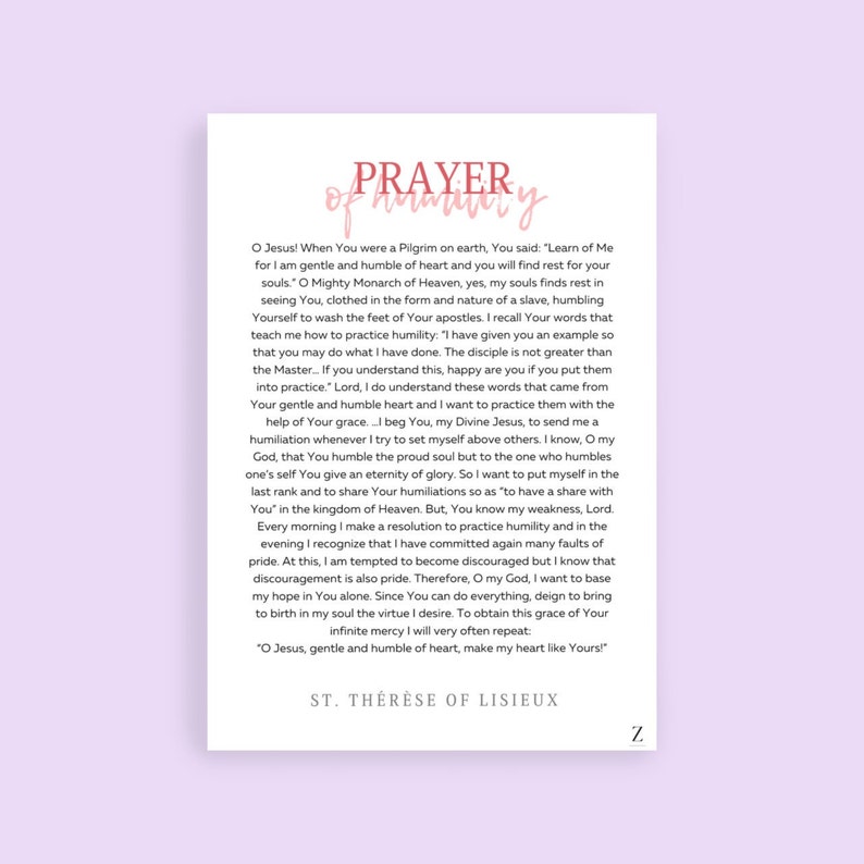 St. Thérèse of Lisieux Prayer Card: Catholic Saint Gift (downloadable ...