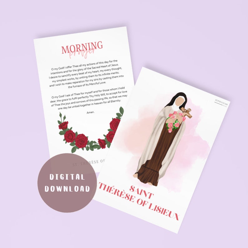 St. Thérèse of Lisieux Prayer and Quote Card: Catholic Saint ...