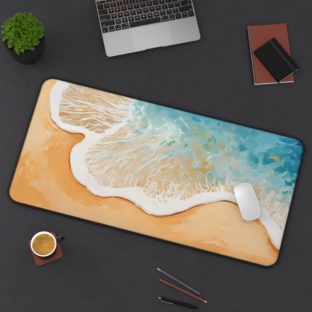 Beach Desk Mat Ocean Mouse Pad | Sea Wave Large Desk Mat | Water Tide ...