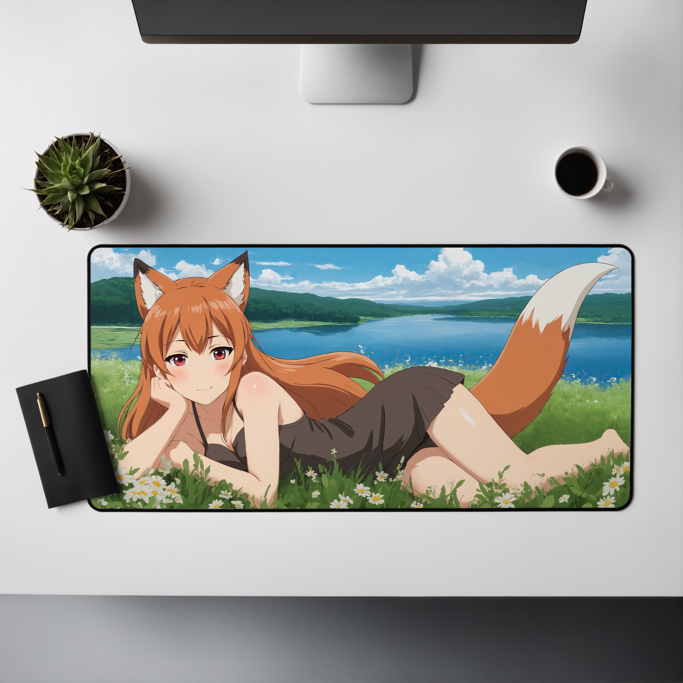 Waifu Desk Mat Cute Anime Girl Large Mouse Desk Pad Cute Anime Desk Mat ...