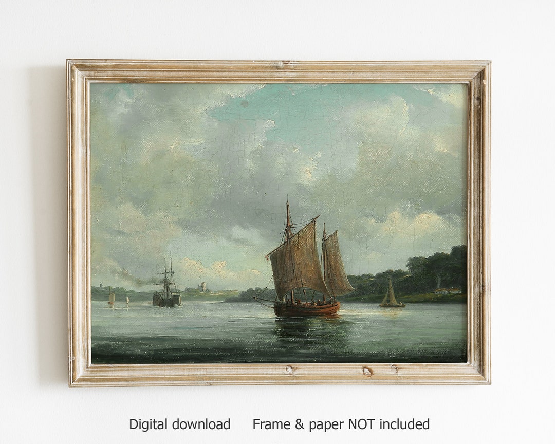 Ocean Print, Oil Painting, Ocean Wall Art, Ship Wall Art, Seascape Fine ...