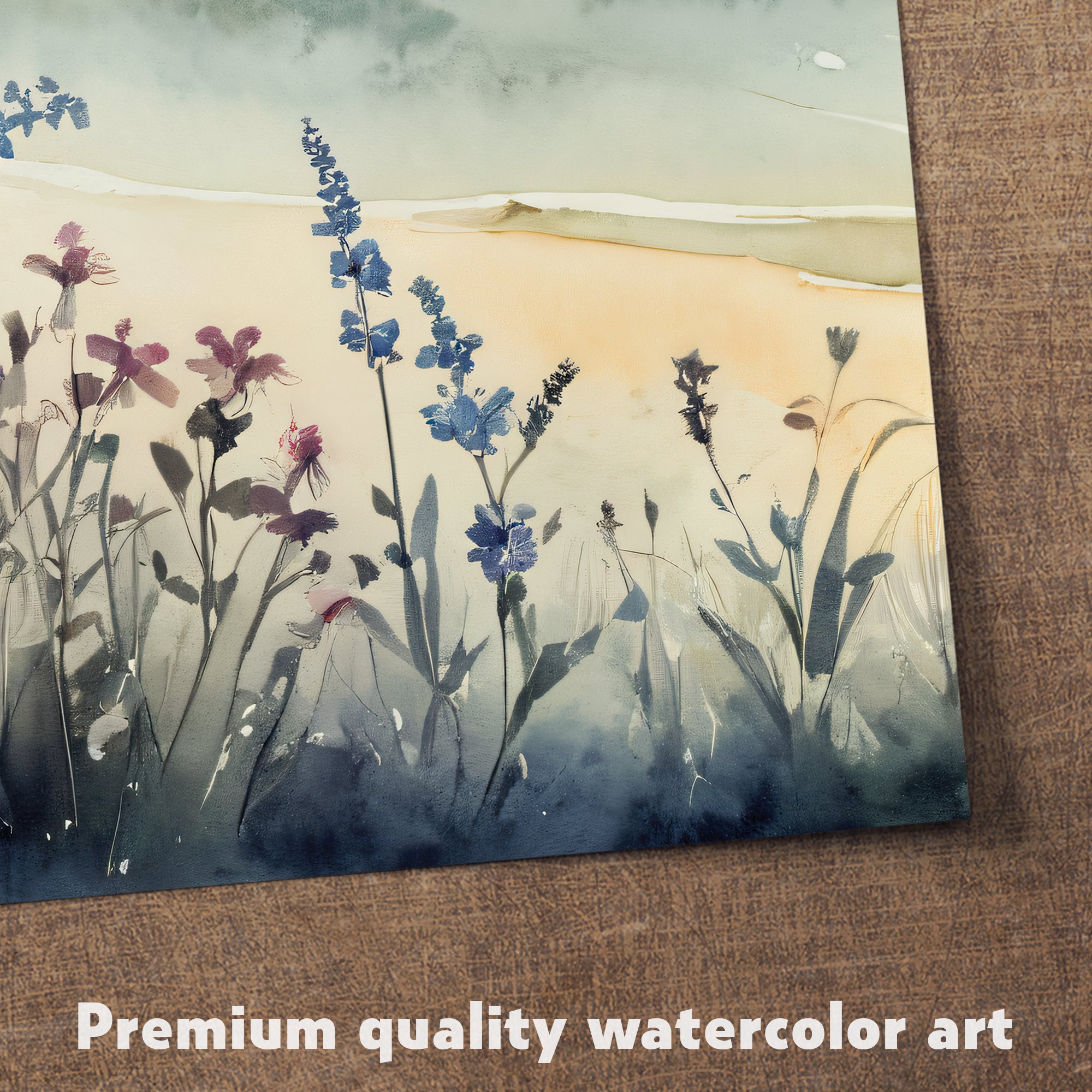 Downloadable Prints Set of 3 Landscape Painting | Landscape Wildflowers ...