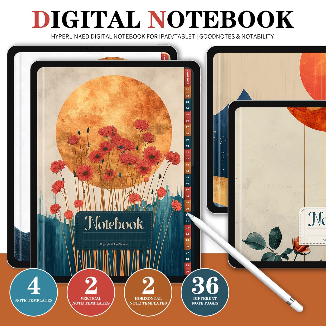 Geometric Landscape Digital Notebook: Goodnotes & Notability (digital ...