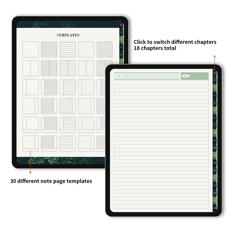 Digital Cornell Notebook: 20-pack, Goodnotes & Notability Template ...