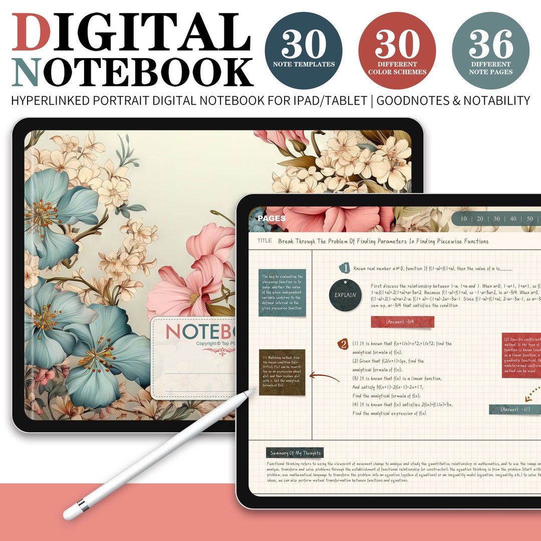 Horizontal Digital Notebook, Digital Notes,cornell Journal,goodnotes ...