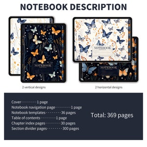 Butterfly Flower Digital Notebook: Goodnotes & Notability Template - Etsy