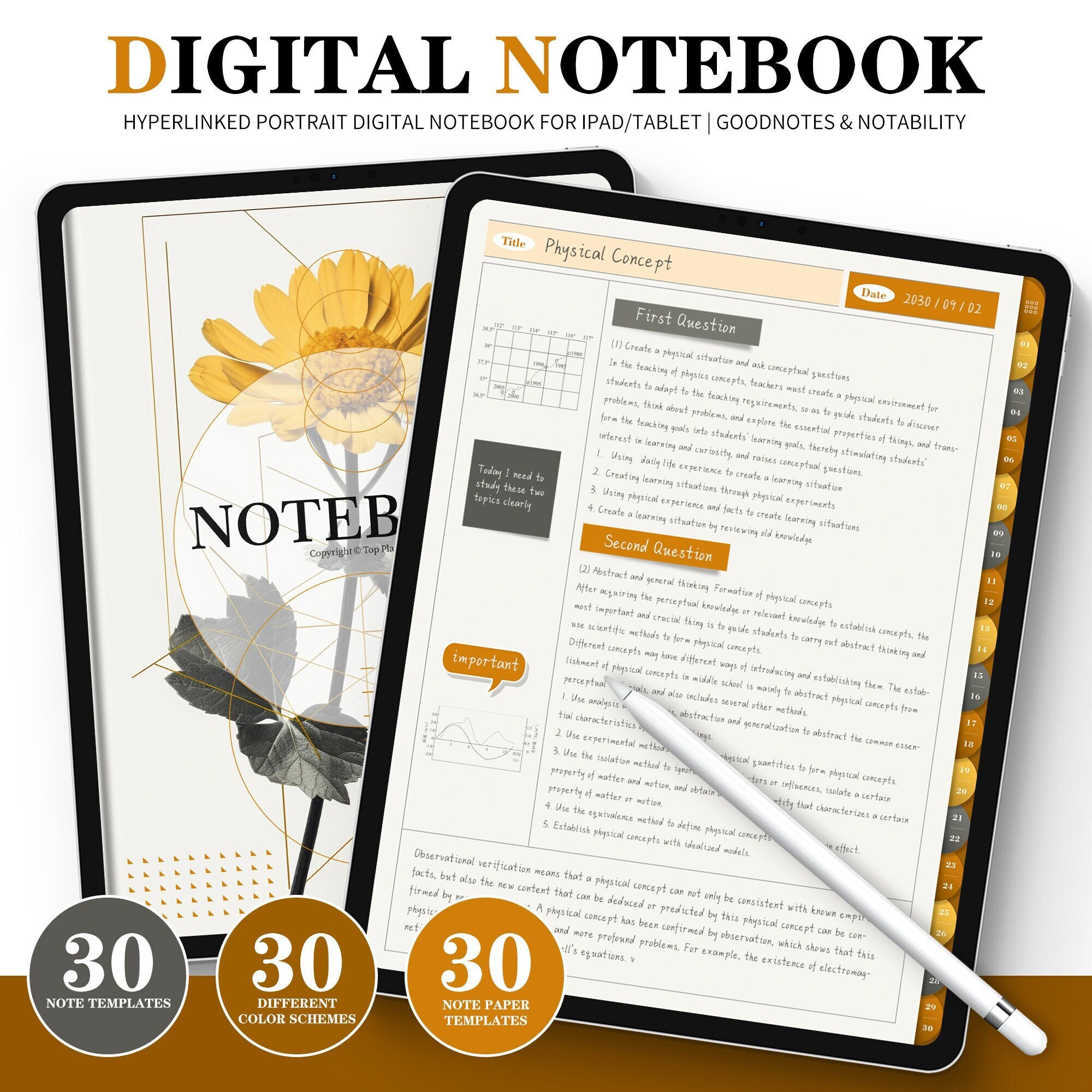 Digital Notebook Digital Notes Cornell Journal Goodnotes - Etsy Australia