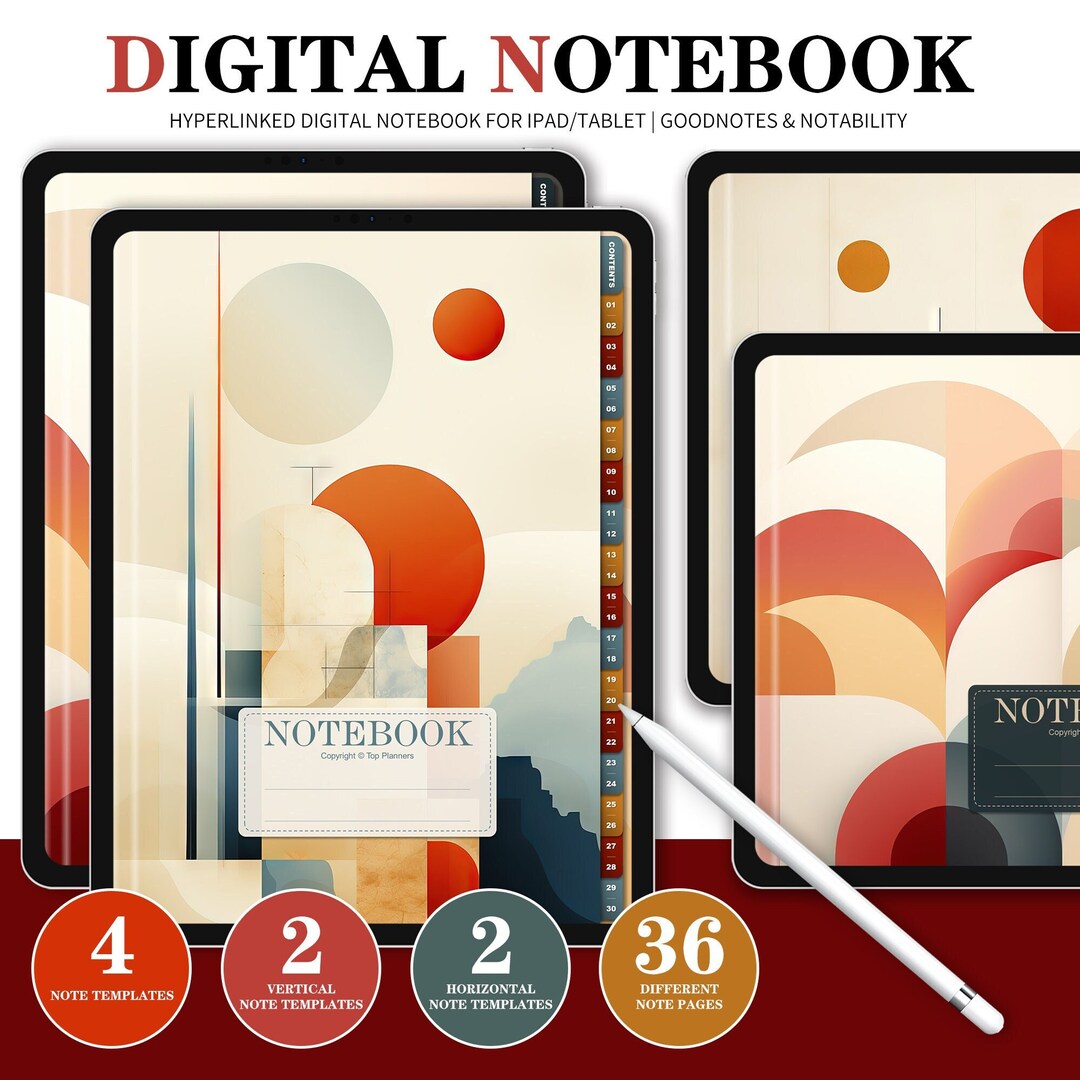 Geometric Digital Notebook, Digital Notes,cornell Journal,goodnotes ...