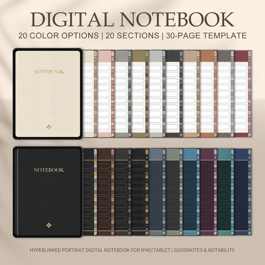 Digital Notebook | Goodnotes Notebook, Student Notebook, iPad Notebook ...