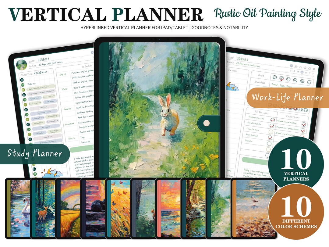 Rustic Oil Painting Digital Planner | Goodnotes iPad (digital Download ...
