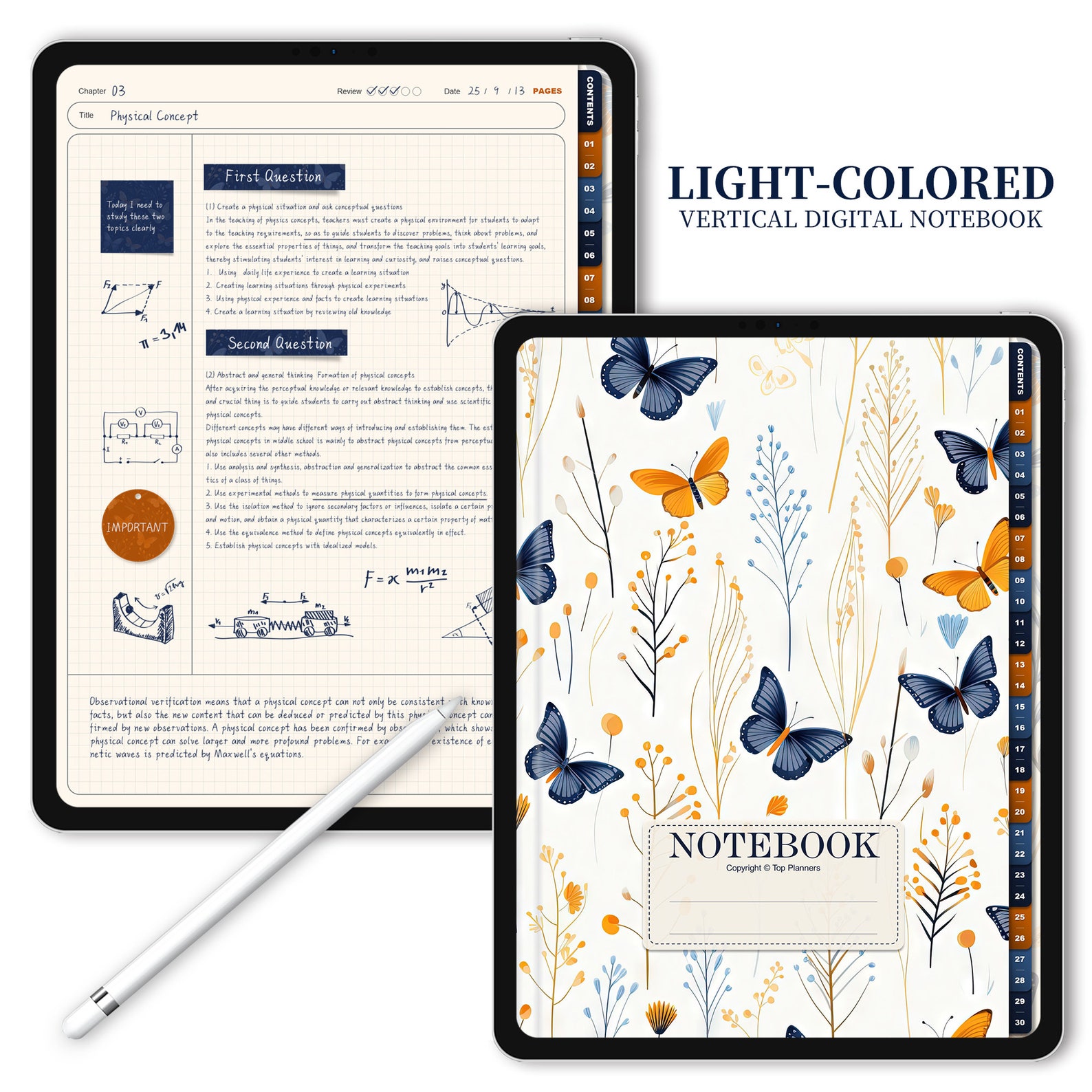Butterfly Flower Digital Notebook: Goodnotes & Notability Template - Etsy