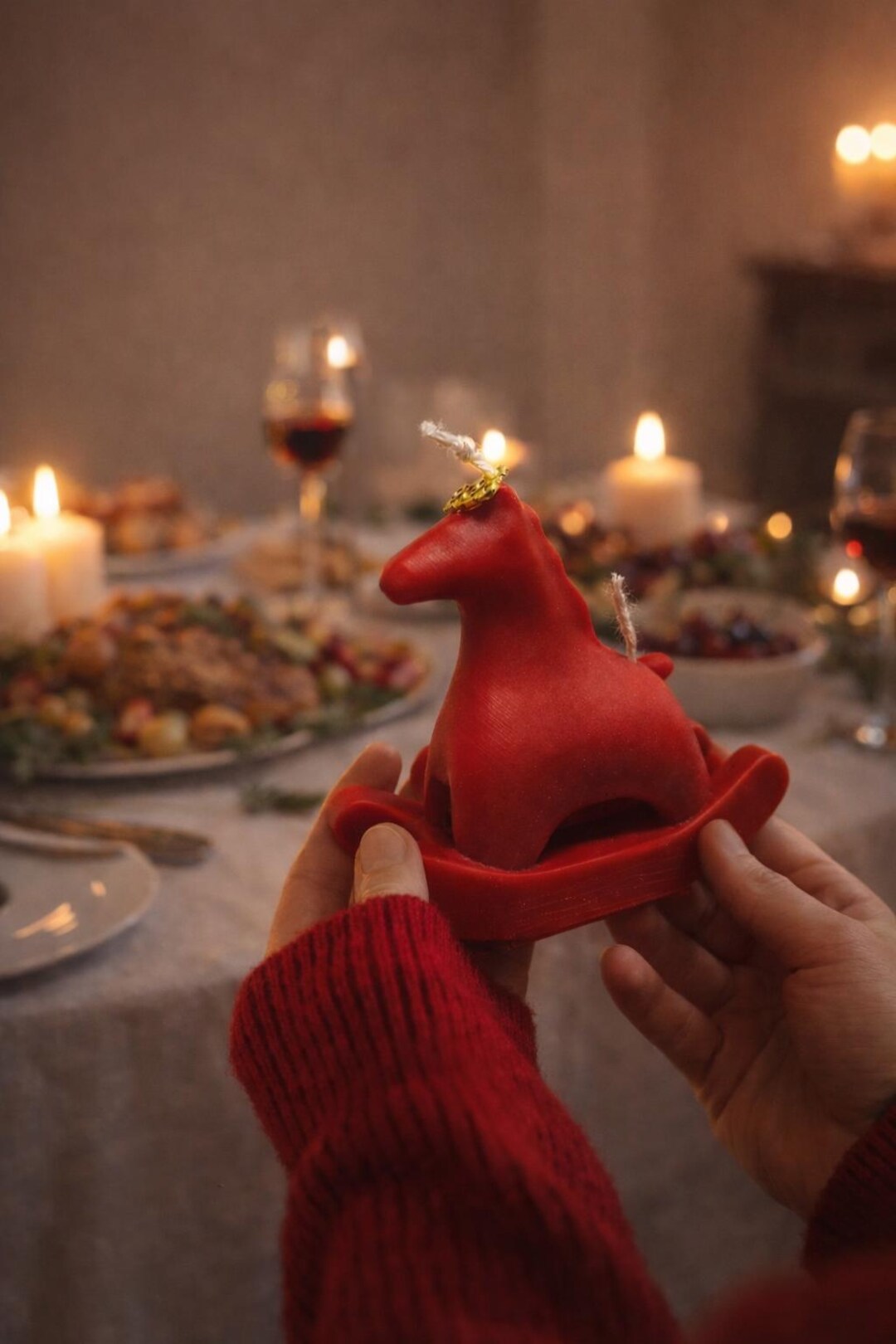 Red Rocking Horse Pillar Candle 2026 Year of the Red Horse Lunar New ...