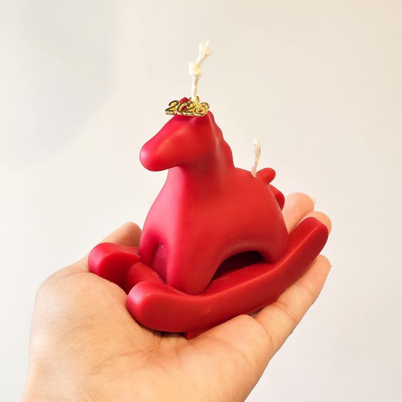 Red Rocking Horse Pillar Candle 2026 Year of the Red Horse Lunar New ...